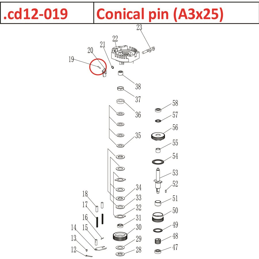 Conical pin (A3x25)